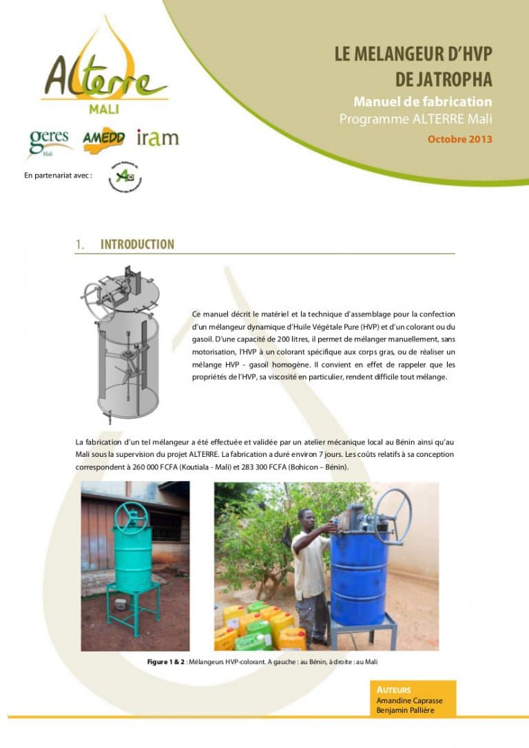 ALTERRE Mali: 5 pedagogical brochures - Geres